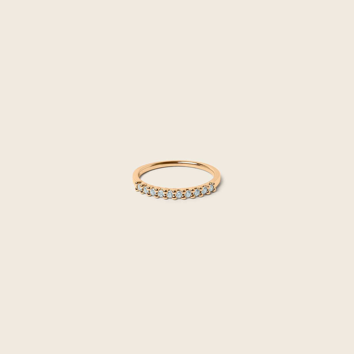 Aquamarine Half Eternity Ring 14k Gold