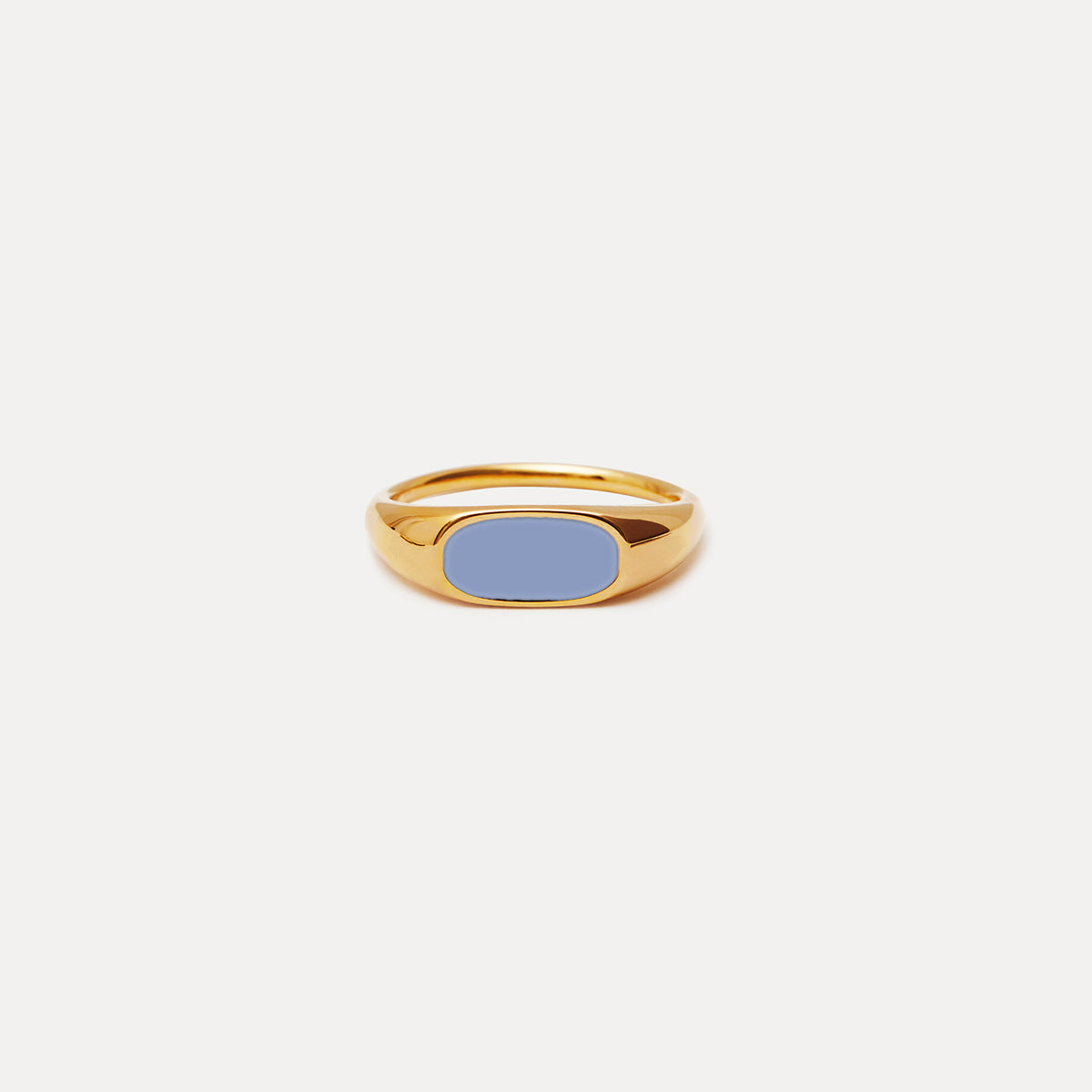 Pale Blue Enamel Bombé Bold Ring